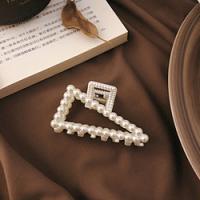 China Elegant Pearl Hair Clip Claw Alloy Electroplate Women Hair Accessories 10cm for sale
