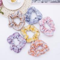 China Baby Blue Stretchy Hair Tie Coil Elastics Plateaued Scrunchie High Stretch Cute 4.13in for sale