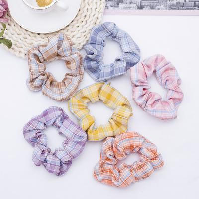 China Baby Blue Stretchy Hair Tie Coil Elastics Plateaued Scrunchie High Stretch Cute 4.13in for sale