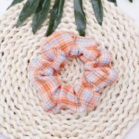 China Baby Blue Stretchy Hair Tie Coil Elastics Plateaued Scrunchie High Stretch Cute 4.13in for sale