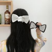 China Luxury Rhinestone Satin Hair Scrunchies for Curly Hair Large Bow Elastic Bands 2000 Pcs MOQ for sale