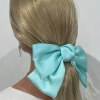 China Satin Fabric Large Butterfly Hair Clips 13cm 14cm Women Girls Fashion Hair Accessories for sale