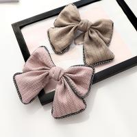 China Fabric Hair Clip 20cm Handmade Bow Hairpin for Girls Daily Decoration OEM ODM for sale
