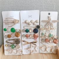 China 20Pcs Crystal Hair Clips Set Acrylic Pearl Bobby Pins Women Korea Fashion Hair Accessories 20x9x2cm for sale