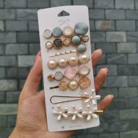 China 20Pcs Crystal Hair Clips Set Acrylic Pearl Bobby Pins Women Korea Fashion Hair Accessories 20x9x2cm for sale