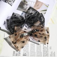 China Korean Style Big Bow Hair Clip 18cm Women Girls Fabric Butterfly Barrettes Spring Clip Hairpin for sale