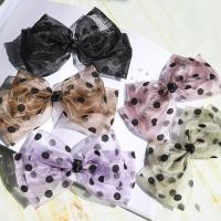 China Korean Style Big Bow Hair Clip 18cm Women Girls Fabric Butterfly Barrettes Spring Clip Hairpin for sale