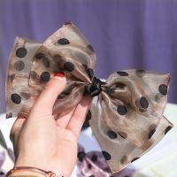 China Korean Style Big Bow Hair Clip 18cm Women Girls Fabric Butterfly Barrettes Spring Clip Hairpin for sale