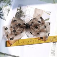 China Korean Style Big Bow Hair Clip 18cm Women Girls Fabric Butterfly Barrettes Spring Clip Hairpin for sale