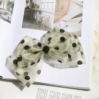 China Korean Style Big Bow Hair Clip 18cm Women Girls Fabric Butterfly Barrettes Spring Clip Hairpin for sale