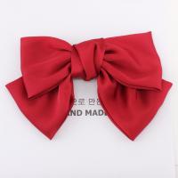 China Wholesale Satin Silk Big Hair Bow Clip 21cmx13cm Women Girls Hair Accessories Handmade for sale