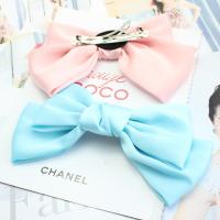 China Wholesale Satin Silk Big Hair Bow Clip 21cmx13cm Women Girls Hair Accessories Handmade for sale