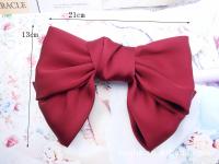 China Wholesale Satin Silk Big Hair Bow Clip 21cmx13cm Women Girls Hair Accessories Handmade for sale