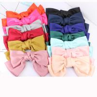China Wholesale Satin Silk Big Hair Bow Clip 21cmx13cm Women Girls Hair Accessories Handmade for sale