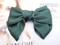 China Wholesale Satin Silk Big Hair Bow Clip 21cmx13cm Women Girls Hair Accessories Handmade for sale