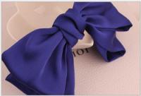 China Wholesale Satin Silk Big Hair Bow Clip 21cmx13cm Women Girls Hair Accessories Handmade for sale