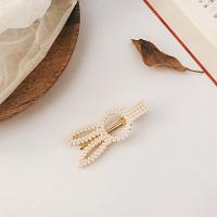 China Silver Pearl Hair Clips for Women 7cm Duck Bill Side Clips Korean Style BB Cute Headdress Accessories for sale