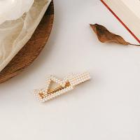 China Silver Pearl Hair Clips for Women 7cm Duck Bill Side Clips Korean Style BB Cute Headdress Accessories for sale