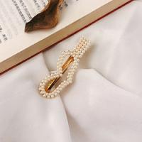 China Silver Pearl Hair Clips for Women 7cm Duck Bill Side Clips Korean Style BB Cute Headdress Accessories for sale