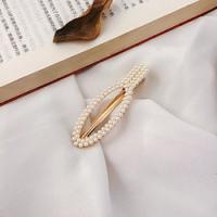 China Silver Pearl Hair Clips for Women 7cm Duck Bill Side Clips Korean Style BB Cute Headdress Accessories for sale