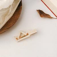 China Silver Pearl Hair Clips for Women 7cm Duck Bill Side Clips Korean Style BB Cute Headdress Accessories for sale