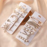 China Pearl Geometric Hair Clip Set Alloy Metal Hair Pins for Women Girls Daily Wear 4pcs for sale