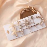 China Pearl Geometric Hair Clip Set Alloy Metal Hair Pins for Women Girls Daily Wear 4pcs for sale