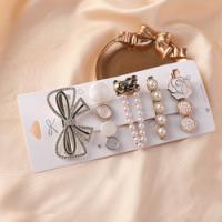 China Pearl Geometric Hair Clip Set Alloy Metal Hair Pins for Women Girls Daily Wear 4pcs for sale