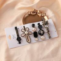 China Pearl Geometric Hair Clip Set Alloy Metal Hair Pins for Women Girls Daily Wear 4pcs for sale