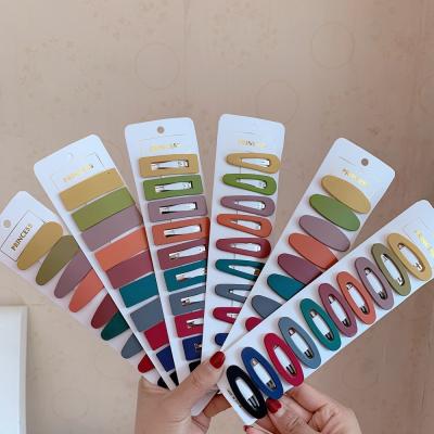 China Frosted Acrylic Metal Hair Clips Set 10pcs Kids Girls Jewelry BB Side Hairpin Wholesale for sale