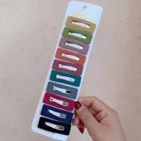 China Frosted Acrylic Metal Hair Clips Set 10pcs Kids Girls Jewelry BB Side Hairpin Wholesale for sale