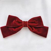 China Velvet Bow Bobby Pin Hair Clip 8cm Duckbill Clip for Girls Fashion Hair Accessories for sale