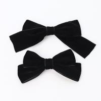 China Velvet Bow Bobby Pin Hair Clip 8cm Duckbill Clip for Girls Fashion Hair Accessories for sale