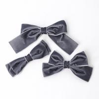 China Velvet Bow Bobby Pin Hair Clip 8cm Duckbill Clip for Girls Fashion Hair Accessories for sale