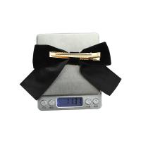 China Velvet Bow Bobby Pin Hair Clip 8cm Duckbill Clip for Girls Fashion Hair Accessories for sale