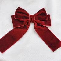 China Velvet Bow Bobby Pin Hair Clip 8cm Duckbill Clip for Girls Fashion Hair Accessories for sale