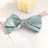China Wholesale Bowknot Hair Spring Clip 14cm Alloy Metal Hairpin for Women Girls Cute Bangs for sale