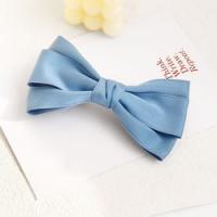 China Wholesale Bowknot Hair Spring Clip 14cm Alloy Metal Hairpin for Women Girls Cute Bangs for sale