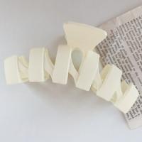 China Matte Plastic Hair Claw Clip Solid Color Wavy Grip Heat Resistant 11x4.5cm for Thick Hair for sale