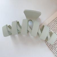 China Matte Plastic Hair Claw Clip Solid Color Wavy Grip Heat Resistant 11x4.5cm for Thick Hair for sale