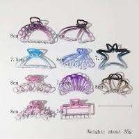 China Wholesale Medium Alloy Butterfly Hair Claw Clip 7.5cm 8cm Gradual Change Colorful for Women Girls for sale