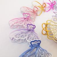 China Wholesale Medium Alloy Butterfly Hair Claw Clip 7.5cm 8cm Gradual Change Colorful for Women Girls for sale