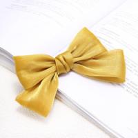 China Korean College Style Bow Spring Hair Clip 18cm Alloy Cloth Decorative Hairpin for Women Thin Hair for sale