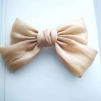 China Korean College Style Bow Spring Hair Clip 18cm Alloy Cloth Decorative Hairpin for Women Thin Hair for sale