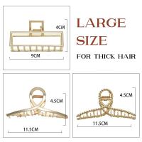 China Large Alloy Metal Shark Hair Claw Clip 11cm Gold Hair Accessories for Women Thick Hair for sale