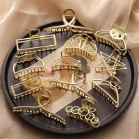 China Large Alloy Metal Shark Hair Claw Clip 11cm Gold Hair Accessories for Women Thick Hair for sale