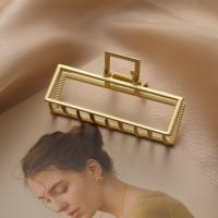 China Large Alloy Metal Shark Hair Claw Clip 11cm Gold Hair Accessories for Women Thick Hair for sale