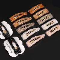 China Christmas Childrens Decorative Hair Clips Hollow Geometric Crystal 7.5cm 8cm for sale