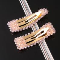 China Christmas Childrens Decorative Hair Clips Hollow Geometric Crystal 7.5cm 8cm for sale