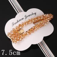 China Christmas Childrens Decorative Hair Clips Hollow Geometric Crystal 7.5cm 8cm for sale